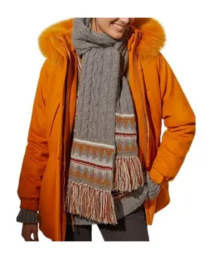 Loro Piana Cashmere Geometric Jacquard Scarf