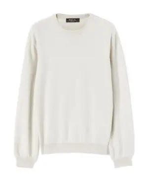 Loro Piana Cashmere Round Neck Sweater - White