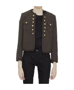 Celine Chelsea Jacket In Bouclette Natt