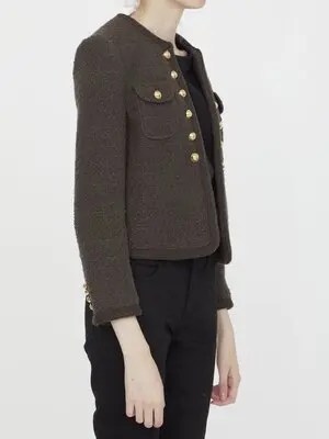 Celine Chelsea Jacket In Bouclette Natt