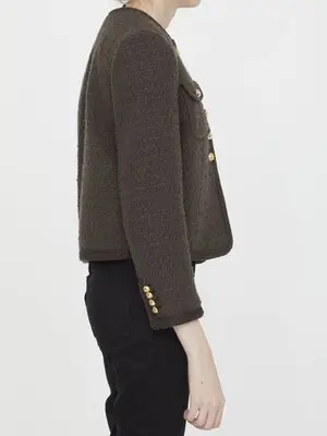 Celine Chelsea Jacket In Bouclette Natt