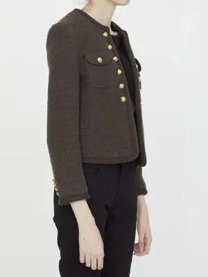 Celine Chelsea Jacket In Bouclette Natt