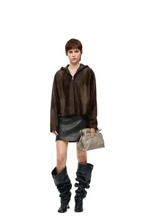 Loewe Hooded Jacket In Hairy Calfskin