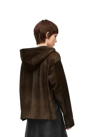Loewe Hooded Jacket In Hairy Calfskin