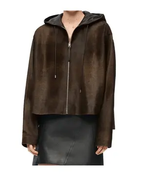 Loewe Hairy Calfskin Hooded Jacket