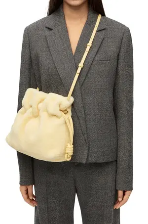 Loewe Flamenco Clutch In Shearling