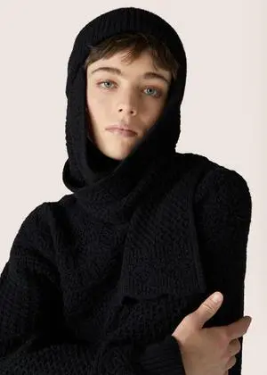 Loro Piana Knitted Hooded Cashmere Scarf