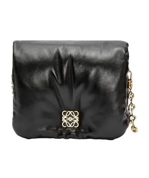 Loewe Goya Puffer Chained Shoulder Bag - Black