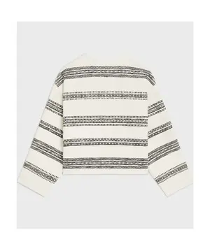 Celine Baja Cardigan In Striped Tweed