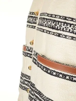 Celine Baja Cardigan In Striped Tweed