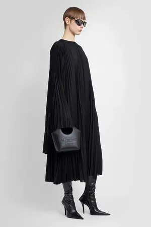 Balenciaga Pleated Wide-sleeve Maxi Dress