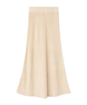 Loro Piana Ikeda Pleated Midi Skirt - Nude