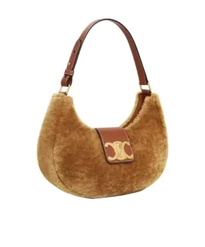 Celine Medium Ava Triomphe Bag In Shearling And Calfskin