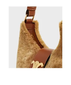 Celine Medium Ava Triomphe Bag In Shearling And Calfskin