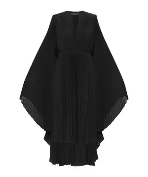 Balenciaga Pleated Maxi Dress - Black