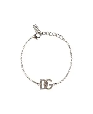Dolce & Gabbana Crystal-embellished Logo-charm Bracelet - Yellow