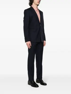 Dries Van Noten Long-sleeved Coat Belt Ring Trousers Suit