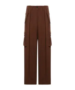 Dries Van Noten Zipped Straight Leg Trousers - Brown