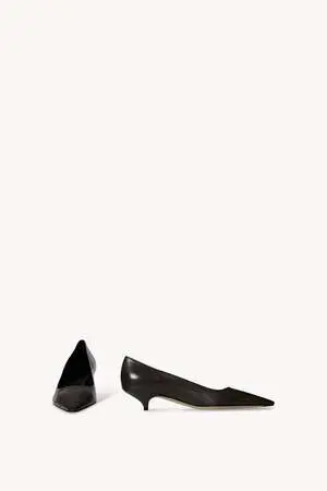 THE ROW Liisa Kitten Heel Pumps - Lacquer Brown