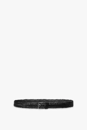 THE ROW Woven Calfskin Leather Fisherman Belt - Black