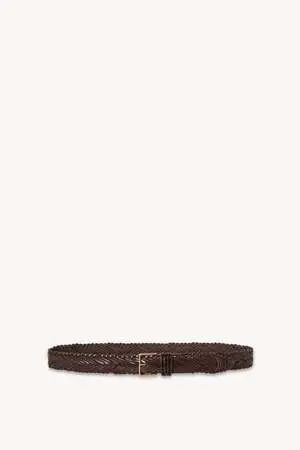 THE ROW Woven Calfskin Leather Fisherman Belt - Dark Brown