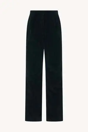 THE ROW Adler Cotton Twill Pleated Straight-leg Pants - Black