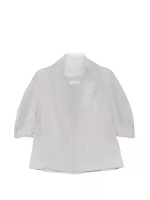 AMOMENTO Tie-fastening Sheer Blouse