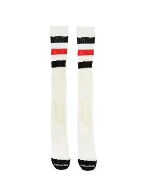 Dsquared2 Striped Ribbed Socks - White