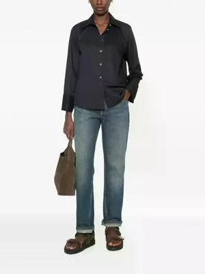 Sandro Straight Cut Shirt With Gold-tone Hardware