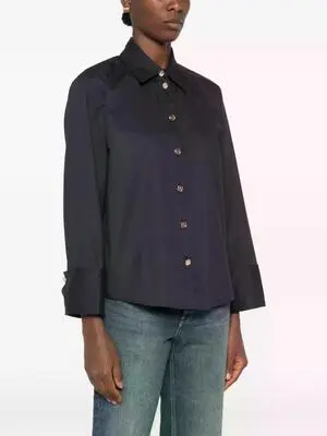 Sandro Straight Cut Shirt With Gold-tone Hardware