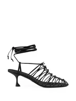 Proenza Schouler Nappa Leather Knot Detail Ankle Tie Sandals