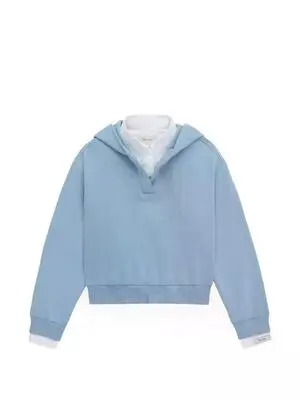 WE-AR4 Layered Hoodie With V-neck Collar