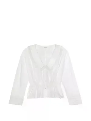 The Great. Harper Lace-trim Shirt - White
