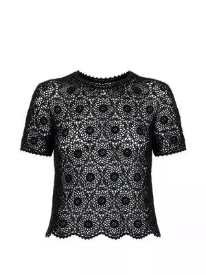 NILI LOTAN Elionne Crochet-knit Blouse