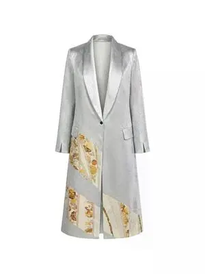 IBRIGU Patchwork Jacquard Overcoat
