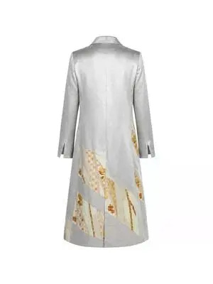 IBRIGU Patchwork Jacquard Overcoat