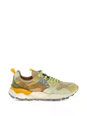 FLOWER MOUNTAIN Yamano 3 Suede-panel Low-top Sneakers - Neutrals