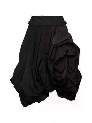 Magda Butrym Draped Floral-detail Midi Skirt - Black