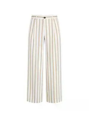 TWP Hudson Striped Trousers - White