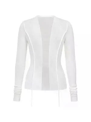 Masnada V-neck Cardigan With Chiffon Insert