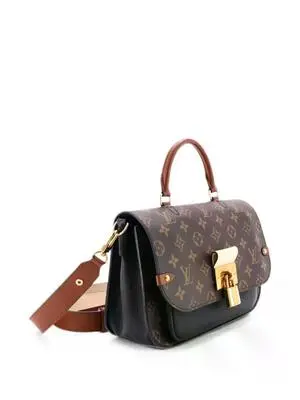 LOUIS VUITTON Monogram Canvas Leather Satchel - Black