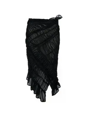 Magda Butrym Ruffled Ruched Midi Skirt