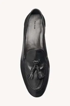 THE ROW Caden Loafer In Grained Calfskin Leather - Black