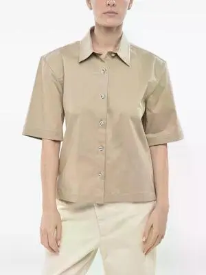 THELATEST Jewel-button Poplin Blouse