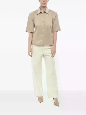 THELATEST Jewel-button Poplin Blouse