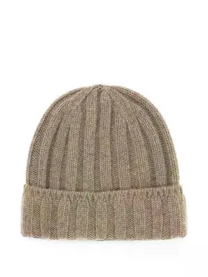 VANISE Ribbed-knit Cashmere Beanie Hat - Neutrals