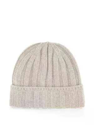 VANISE Chalk Ribbed-knit Beanie Hat - Neutrals