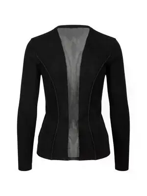 Masnada Ribbed Cardigan With Chiffon Insert