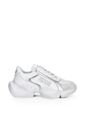 Versace Logo-print Panelled Sneakers - White