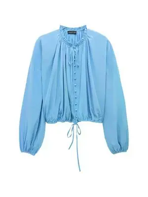 JACOB LEE Ruffled Neck Button-front Blouse